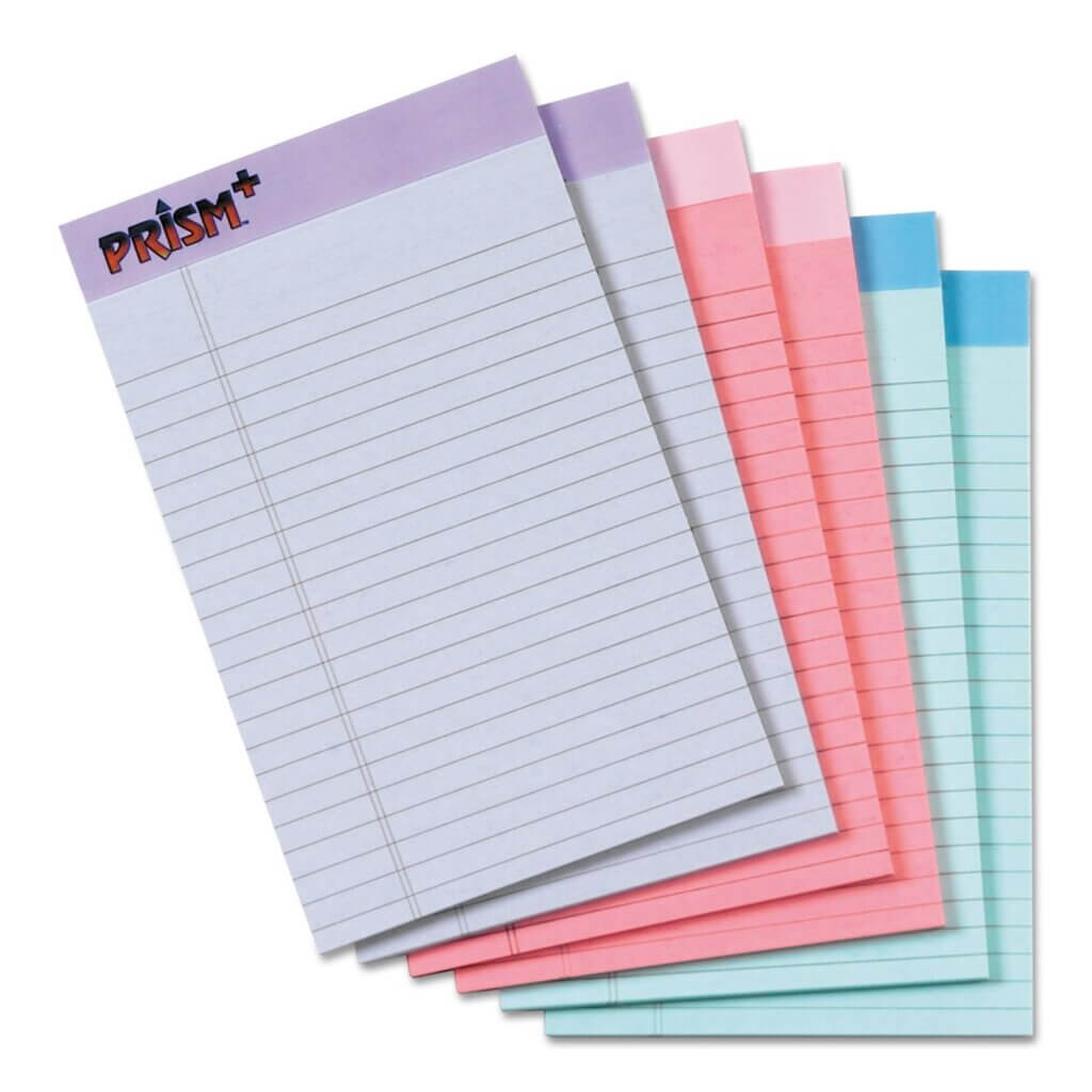 Colored Junior Legal Pads, 5 x 8, Pastels - Tryall Energy Guyana Inc
